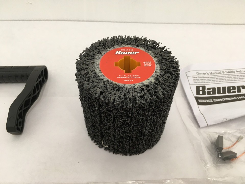NEW Bauer Surface Conditioning Tool + 40 Grit Drum - 20104E-B (Tool + 1 ...