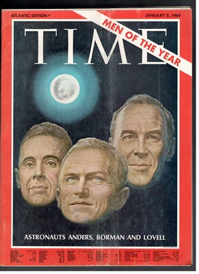 ANDERS BORMAN AND LOVELL ASTRONAUTS APOLLO 8 LUNA magazine TIME JANUARY ...