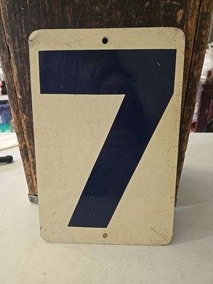 Vintage Metal Double Sided 7 and 8 Blue Number Hanging Sign Gas Station ...