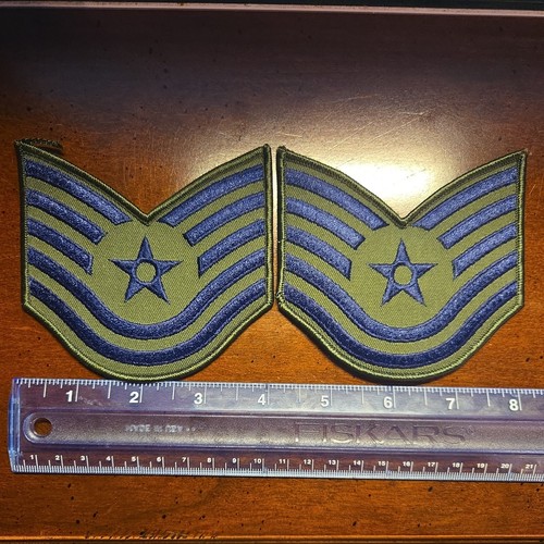 New Air Force USAF Tech Sergeant TSgt Rank Stripes Insignia BDU Green 4 ...