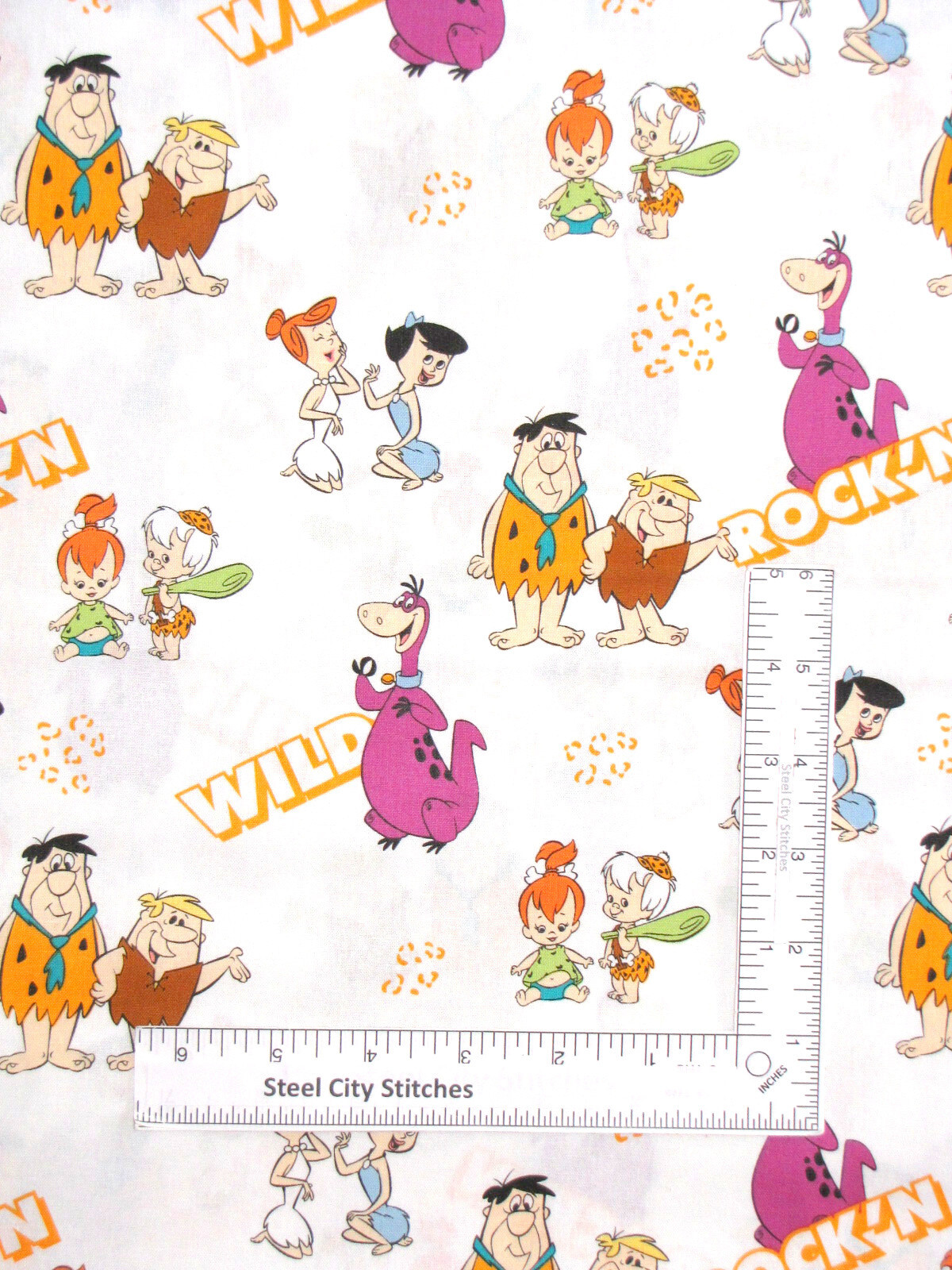 Fred Flintstone Fabric Betty Barney Cotton Camelot 1.4 Yards | eBay