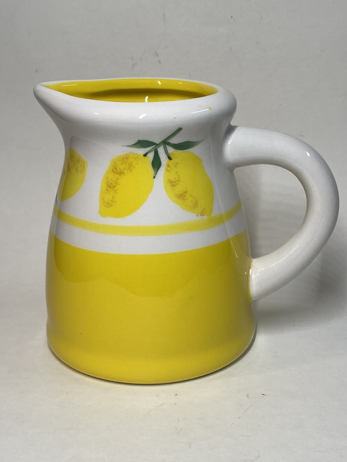 Summer Terramoto Ceramic Lemonade Pitcher Yellow White With Lemons | eBay