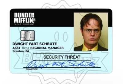 The Office Dwight Security Credit Card Cover Mo Money Sticker Water ...
