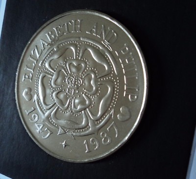 1987 Tristan da Cunha Fifty Pence Royal 50p Crown Coin (BU UNC) in ...