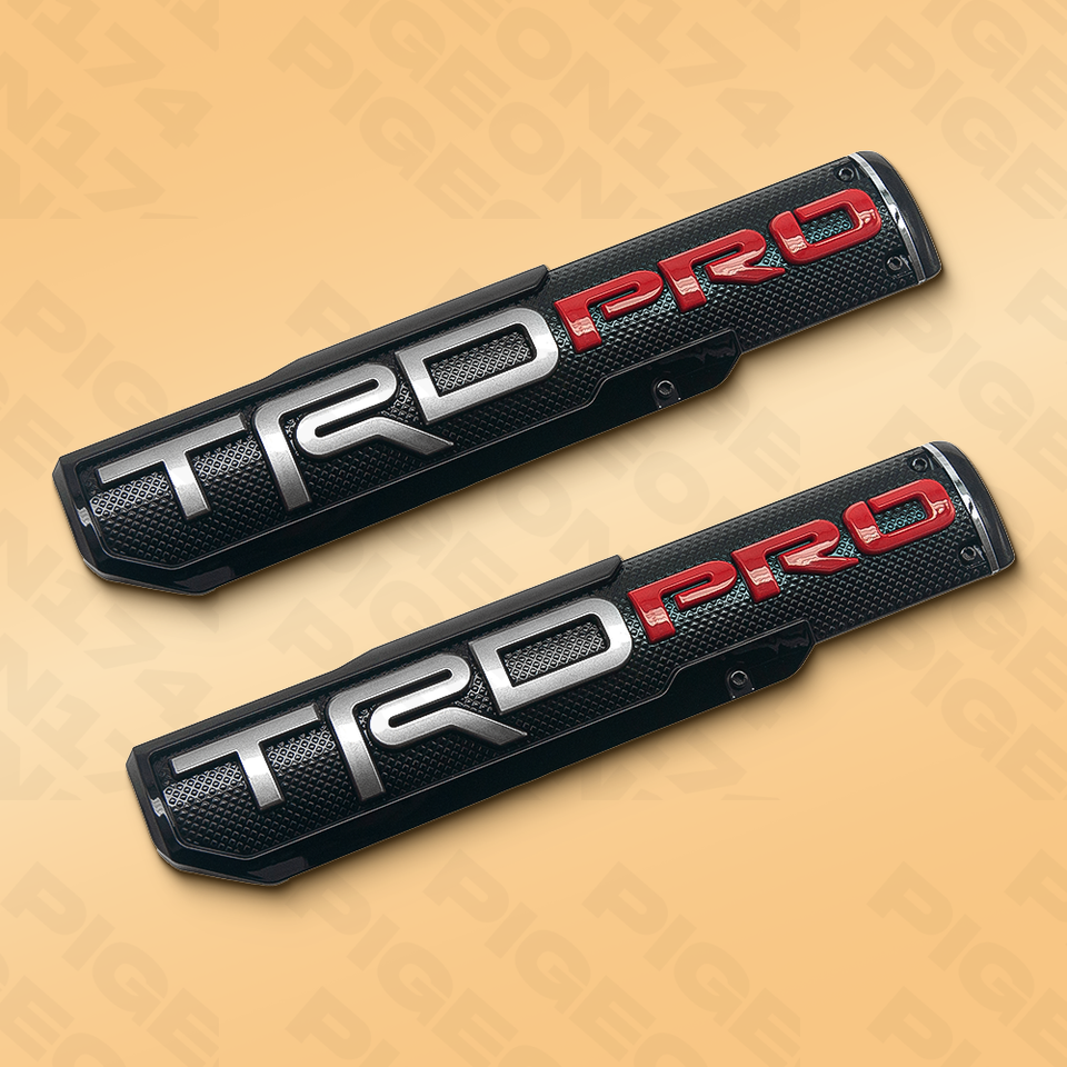 Emblem Badge For Tundra td PRO Style Side Pair Black Silver And Red ...