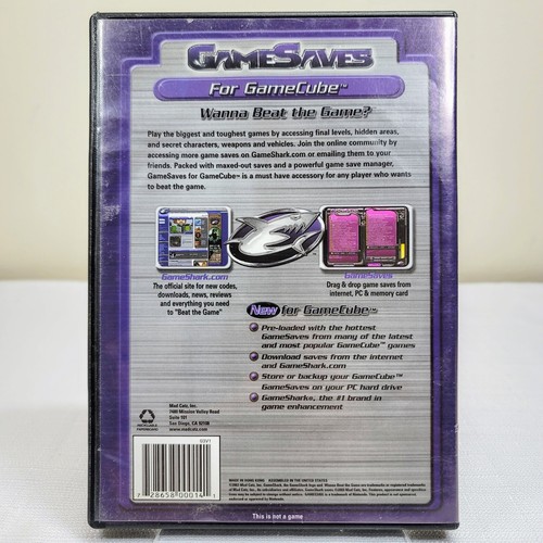 Nintendo GameCube GameShark Gamesaves Memory Manager w/ Manual TESTED ...
