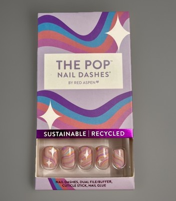 Red Aspen DESSERT FIRST TRISHA Short Square Pop On Nail Dashes 24-30 ...