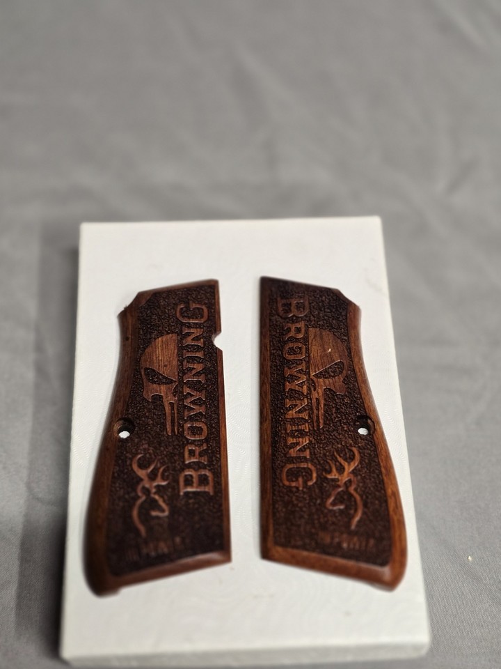 Custom Dark Wood Pistol Grips for Browning Hi Power | eBay
