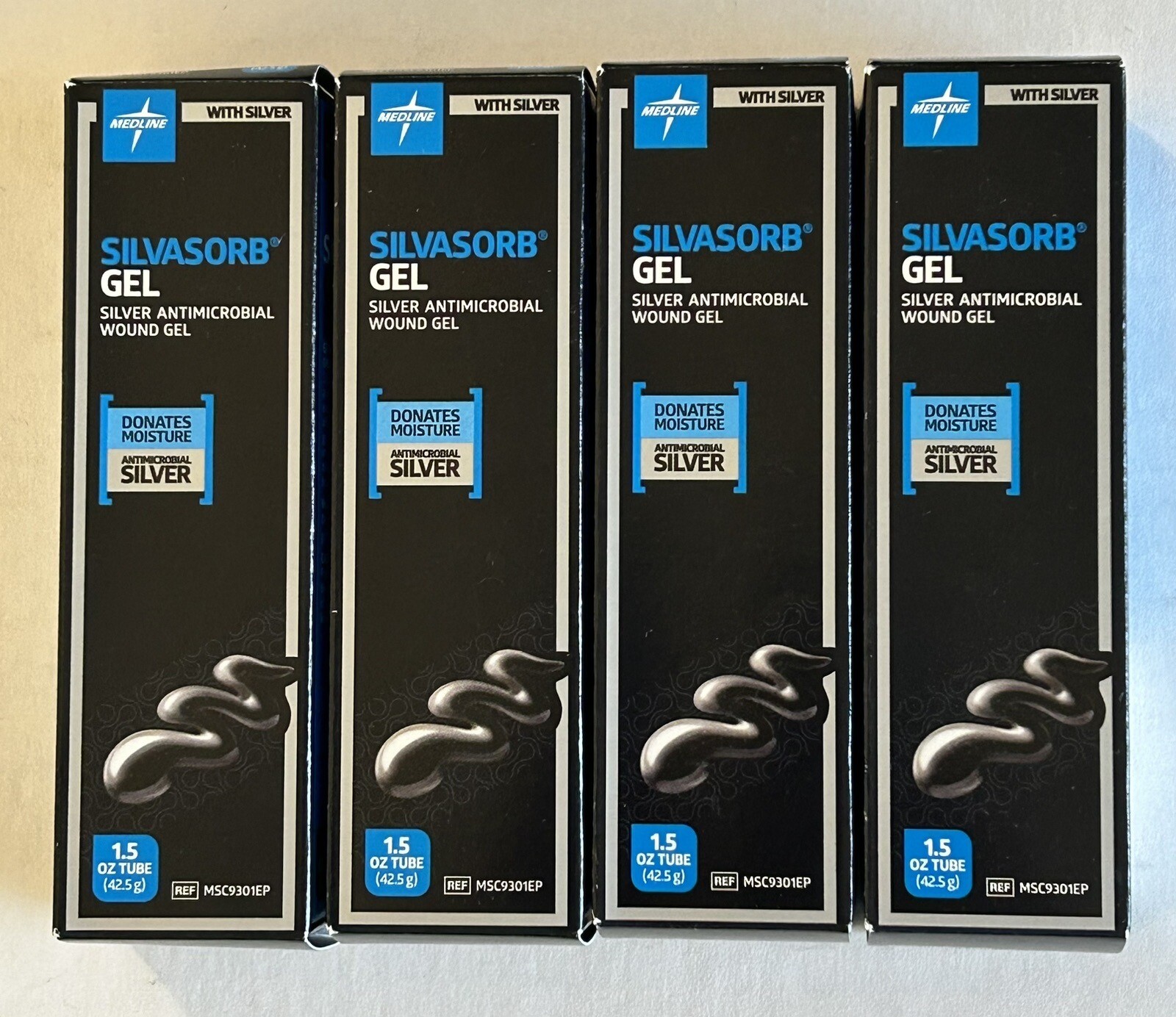 4 Silvasorb Gel Silver Antimicrobial Wound Gel 1.5 oz. Per Tube. Exp.1/ ...