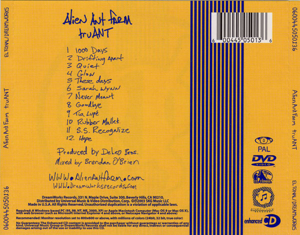 Alien Ant Farm - TruANT BRAND NEW SEALED MUSIC ALBUM CD - AU STOCK ...