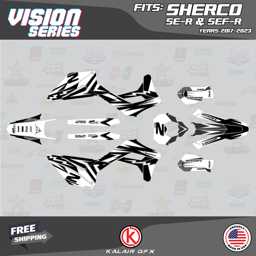 Graphics Kit for Sherco 300SE-R and 300SEF-R (2017-2024) Vision - WHITE ...