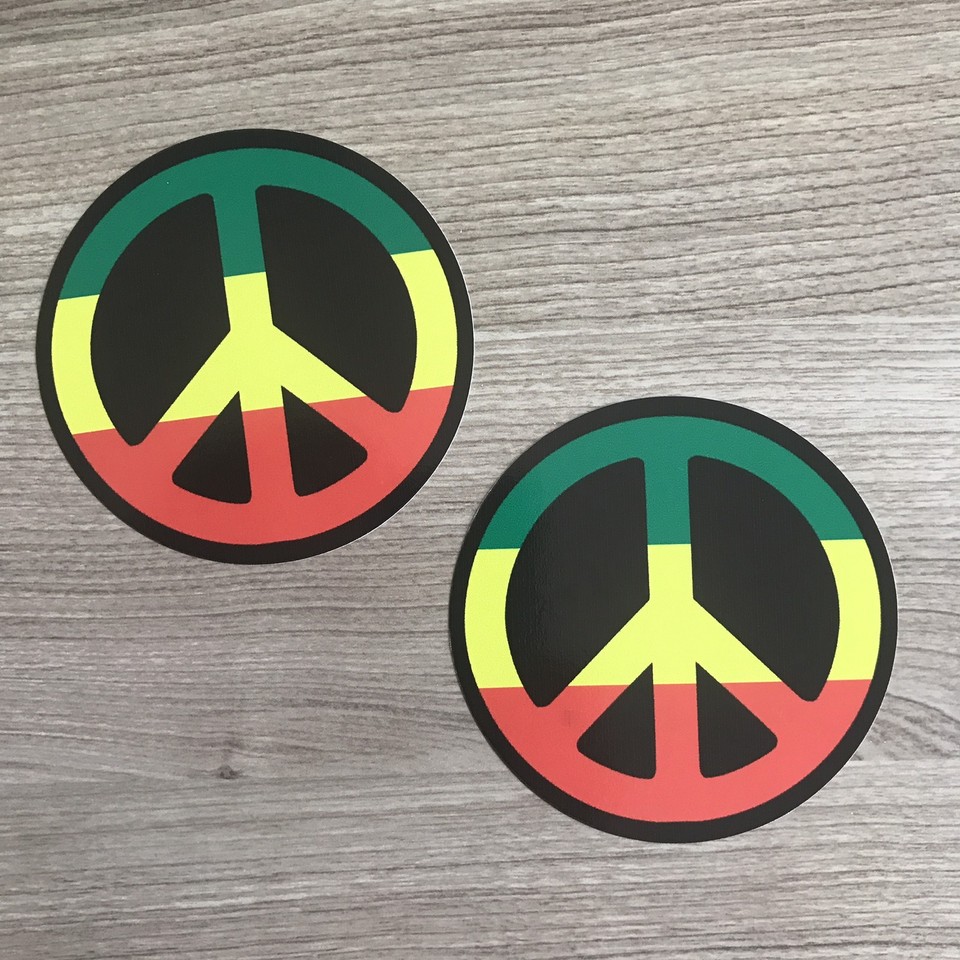 Reggae Peace Sign 4" Wide Vinyl Sticker - BOGO | eBay