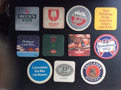 11 different European Breweries overseas issue BEER Coasters G | eBay ...