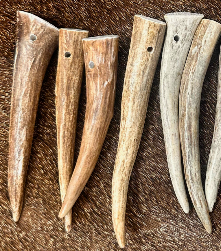 5 PACK - Pre Drilled Deer Antler Crafting Tips * A * GRADE (Choose Size ...