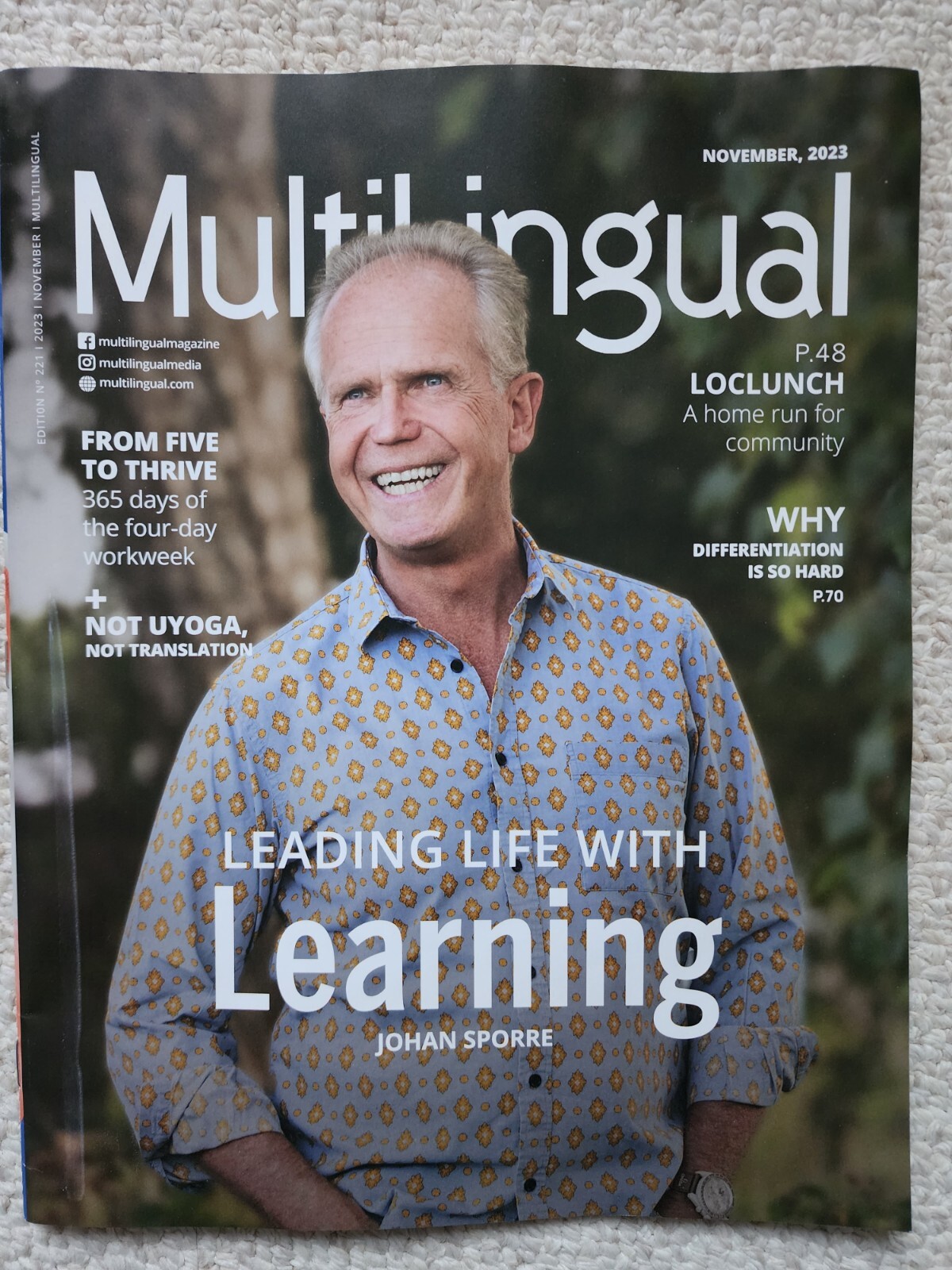 MultiLingual Magazine November 2023 Johan Sporre Leading Life With ...