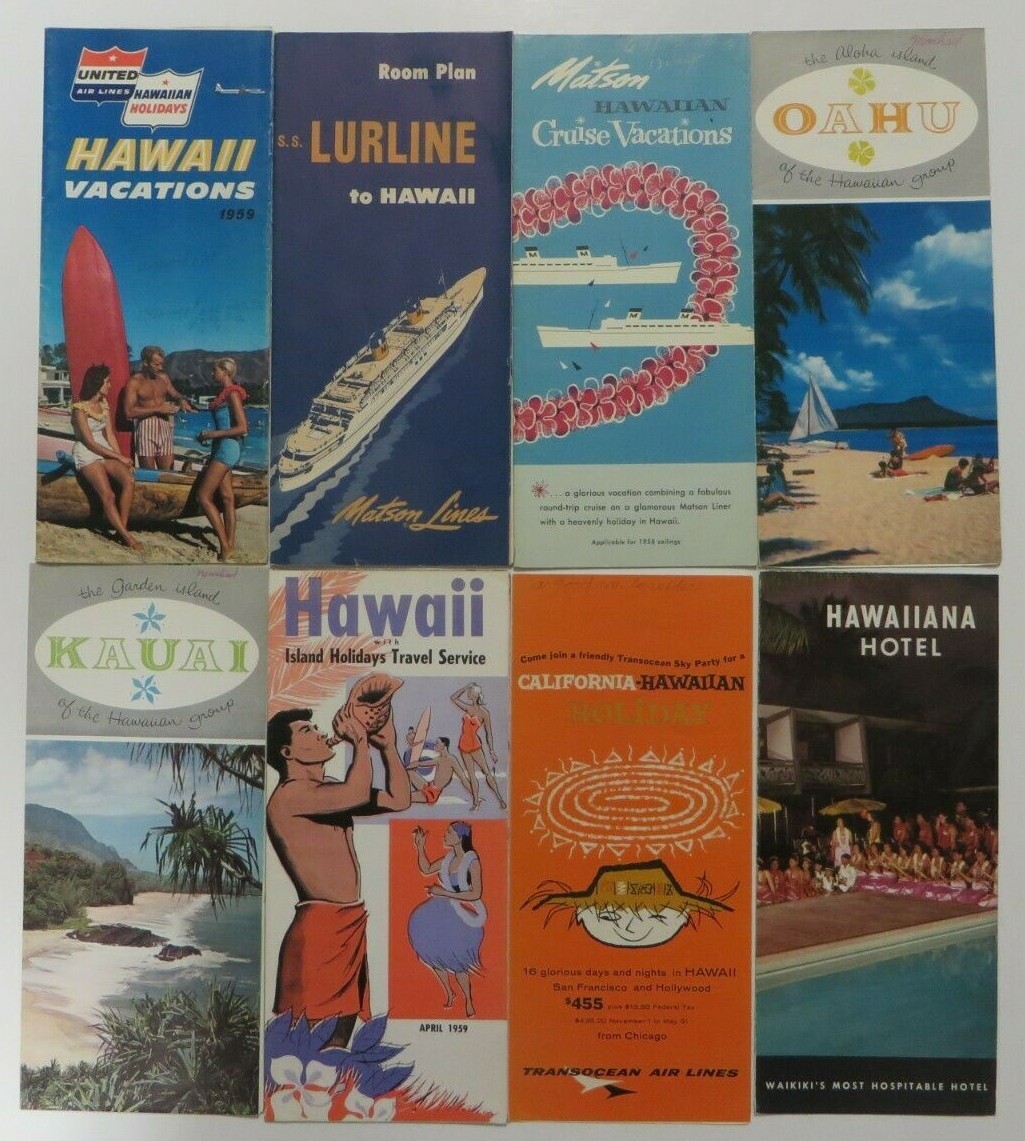 Vtg 50's HAWAII Travel Brochures Tour Lurline Cruise United Airlines ...