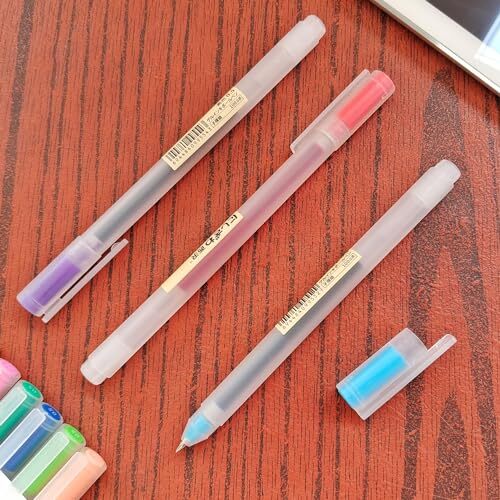 Minimalist Japanese Colorful Gel Pens 0.5mm Fine PointCute 12 Colors ...
