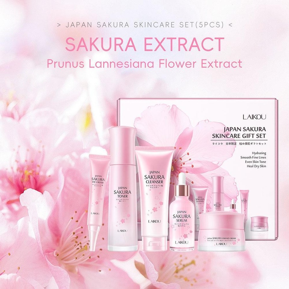 Sakura Skin Care Set Skincare Moisturizing Gift Kit Blossom Extract ...
