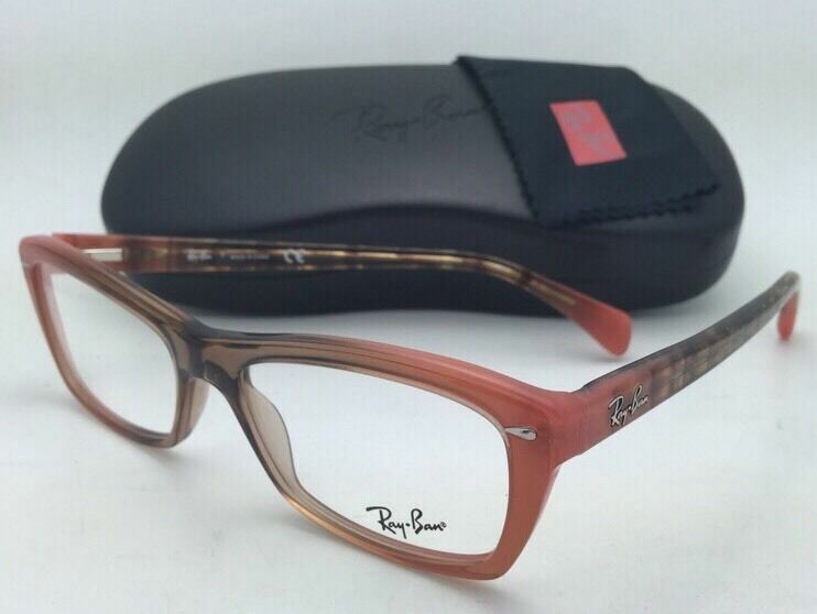 New RAY-BAN Eyeglasses RB 5255 5487 53-16 Gradient Brown on Coral ...