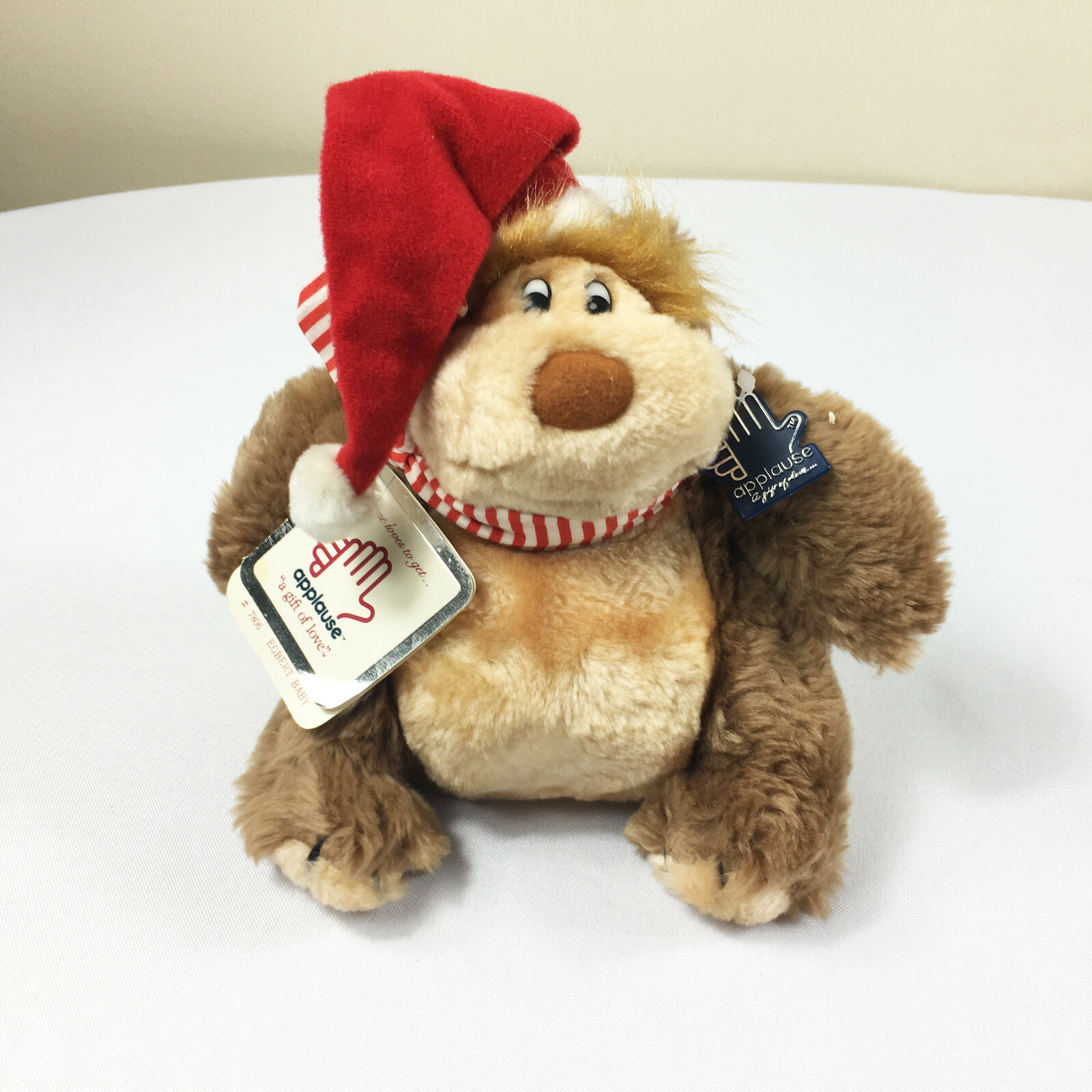 TB1 Vintage Applause Baby Egbert Santa Christmas Bear Plush 8" Stuffed ...