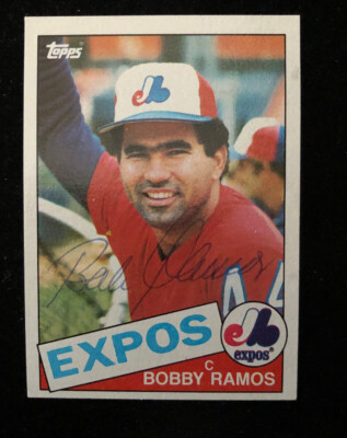 BOBBY RAMOS 1985 TOPPS AUTOGRAPHED SIGNED AUTO BASEBALL CARD 407 EXPOS ...
