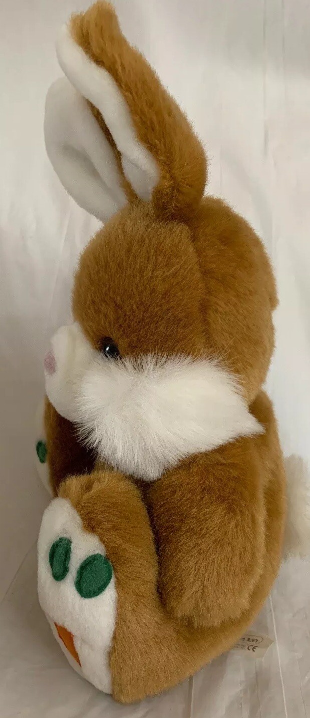 Vintage Plush Brown White bunny rabbit Bon Ton 1993 Stitched Carrot ...