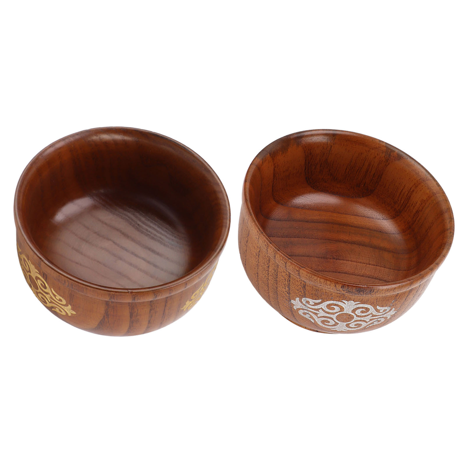 Wooden Rice Bowl Jujube Wood Anti Scald Exquisite Elegant Round Wooden ...