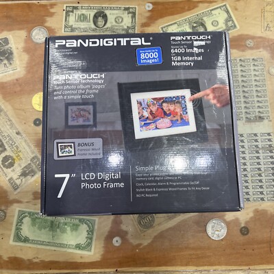 NIB Pandigital PAN7056W01T PANTOUCH 7" Digital Photo Frame 1GB Internal ...