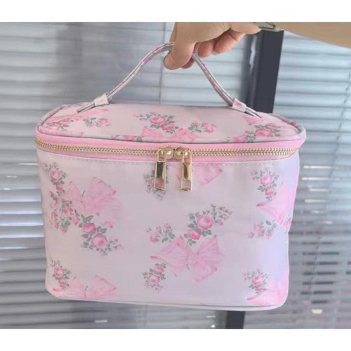 PINK LOVE SHACK FANCY INSPIRED MAKEUP CASE Cottage Cosmetic Bag Travel ...
