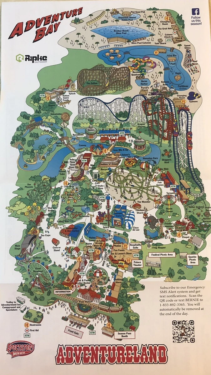 Adventureland Amusement Park Map