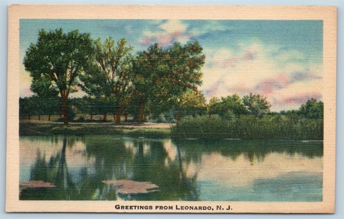Postcard NJ Leonardo Scenic Greetings From Leonardo New Jersey Vintage ...