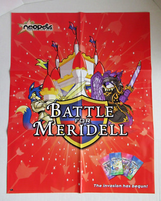 Neopets TCG Battle For Meridell STORE DISPLAY POSTER 22X28 WOTC RARE ...