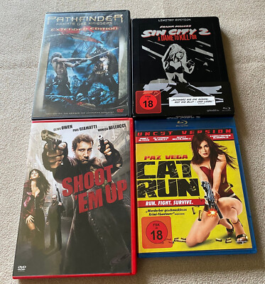 Film-Set FSK18 Pathfinder (DVD), Shoot'em up (DVD), SinCity 2 (BR), Cat ...