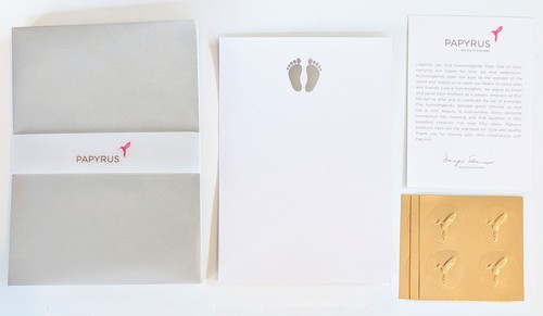 Box/10 PAPYRUS Pearl White Laser & Ink Jet Sheets w/ Silver Embossed ...