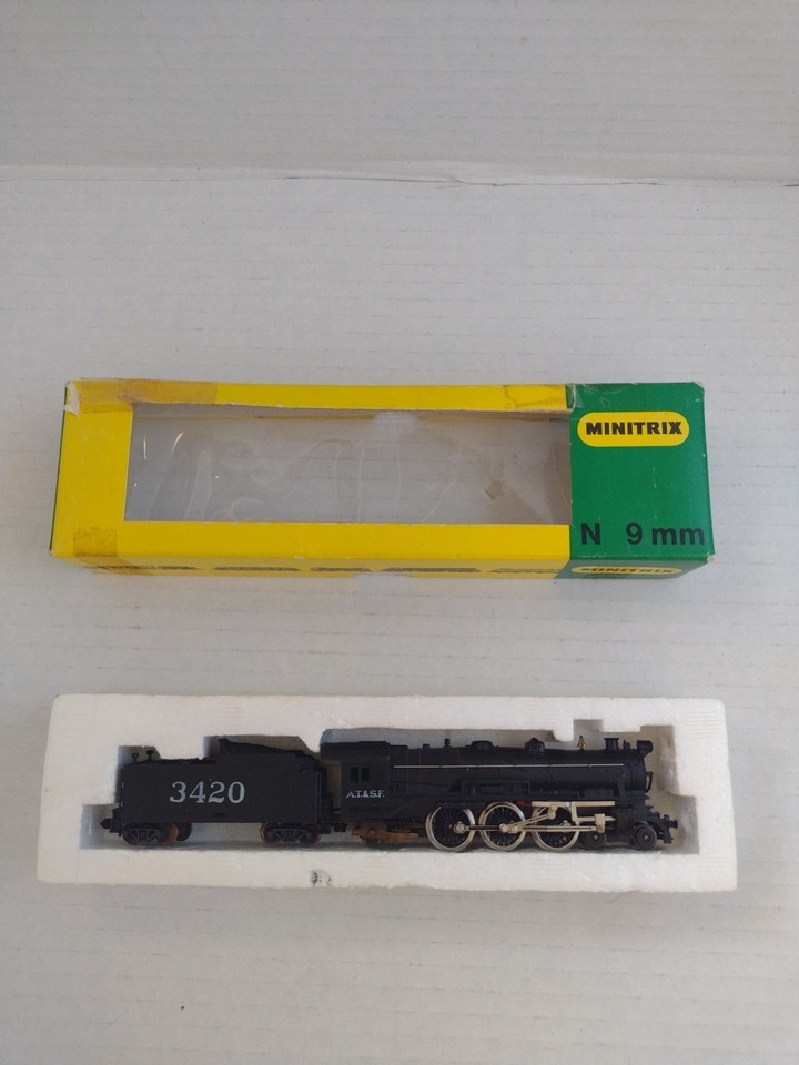 Minitrix Trix N Scale 2990 4-6-2 Steam Locomotive ATSF 3420 Train ...