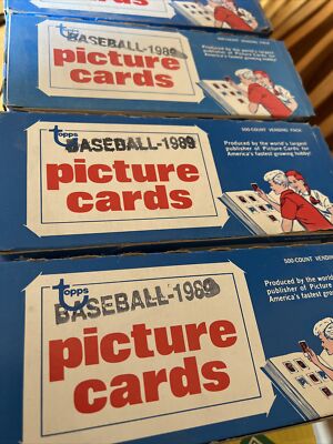1989 TOPPS PICTURE BASEBALL CARDS VENDING BOX 500 CARDS EACH BOX ...