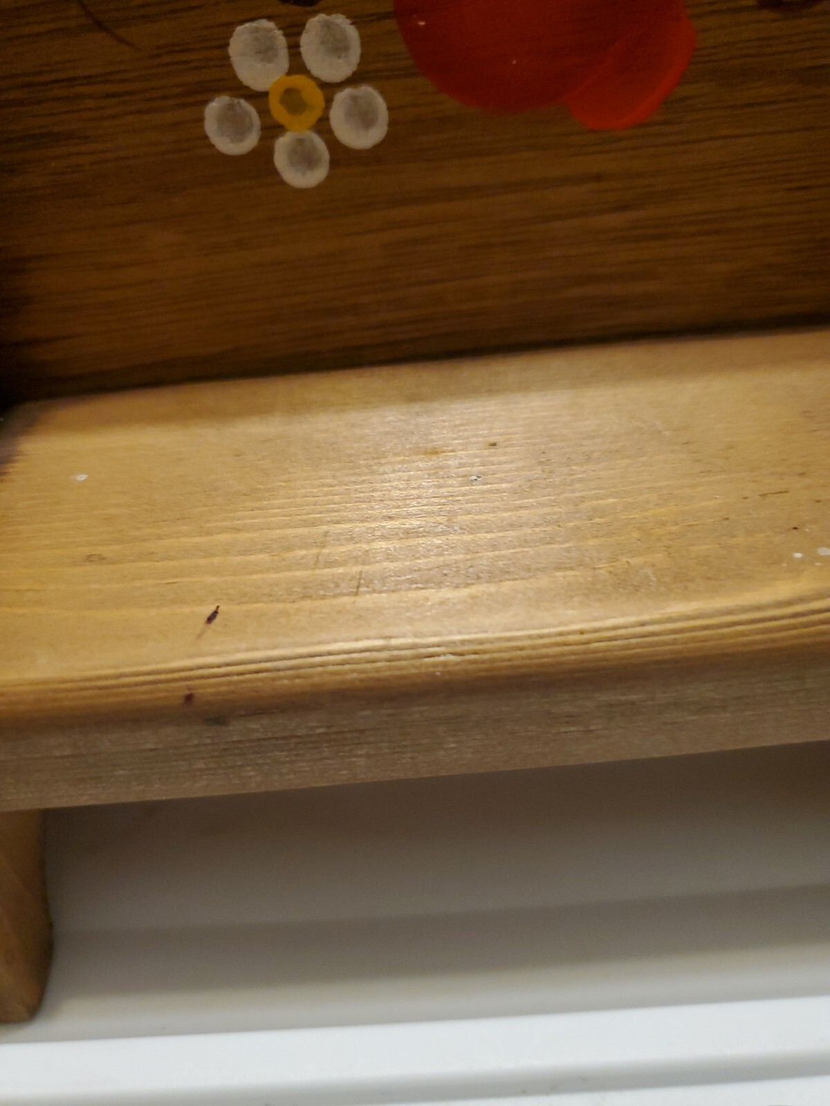 Vintage Hand Painted Wooden Bench Strawberries | eBay