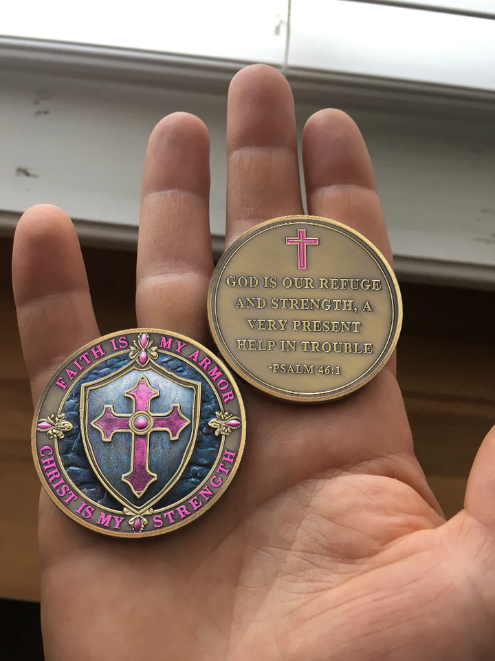 Inspiring Christian Challenge Coin "Christ is My Strength" Psalm 46:1 ...