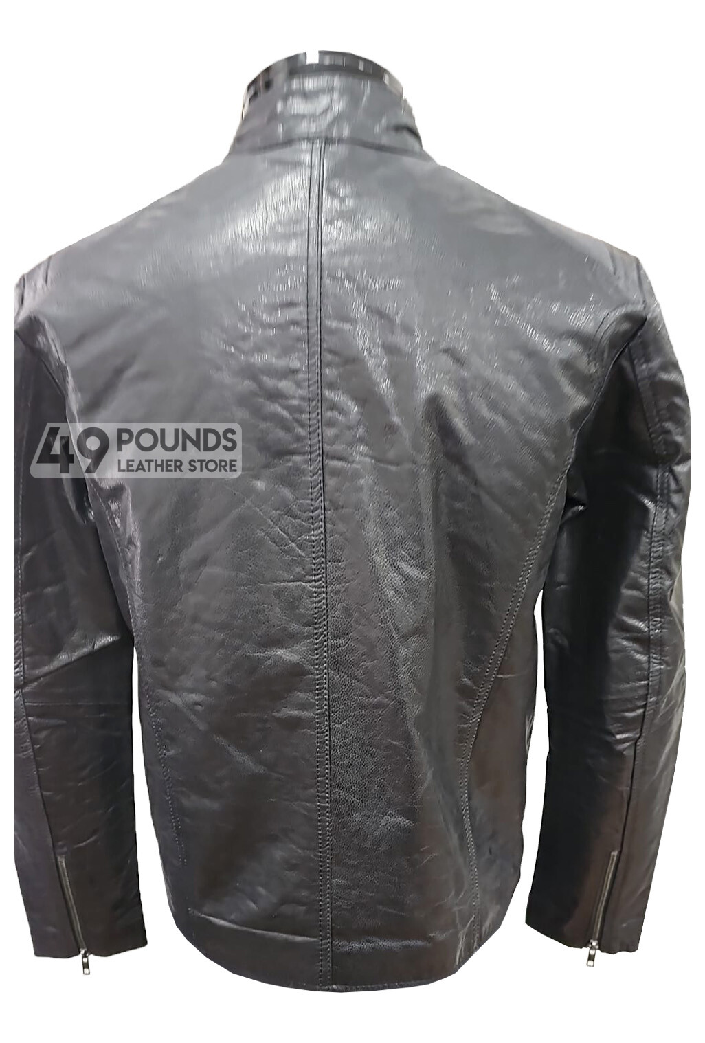 SPEED Mens Racer Leather Jacket Black Biker Retro Rock Real Leather ...