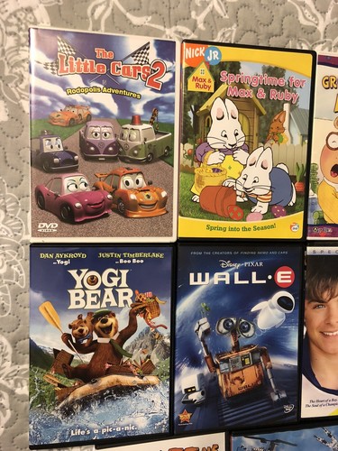 8 Kids Childrens Dvd Movie Lot Wall-E Yogi Bear The Flintstones Arthur ...