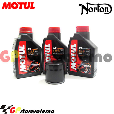 TAGLIANDO OLIO + FILTRO MOTUL 7100 10W30 NORTON 850 COMMANDO MK II 1974 ...