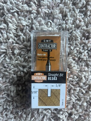 CMT 81103 1/8" Straight Bit, 1/4" Shank, 1/8" Carbide-Tipped Router Bit ...