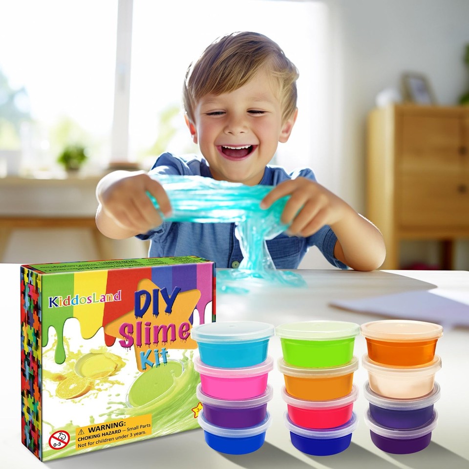 DIY Fluffy Slime Kit-12 Colors Crystal Slime Making Kit for Kids | eBay UK