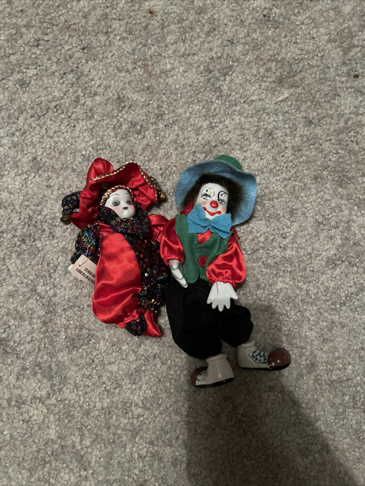 2 porcelain clowns dolls Vintage Stuffed clowns lot | eBay
