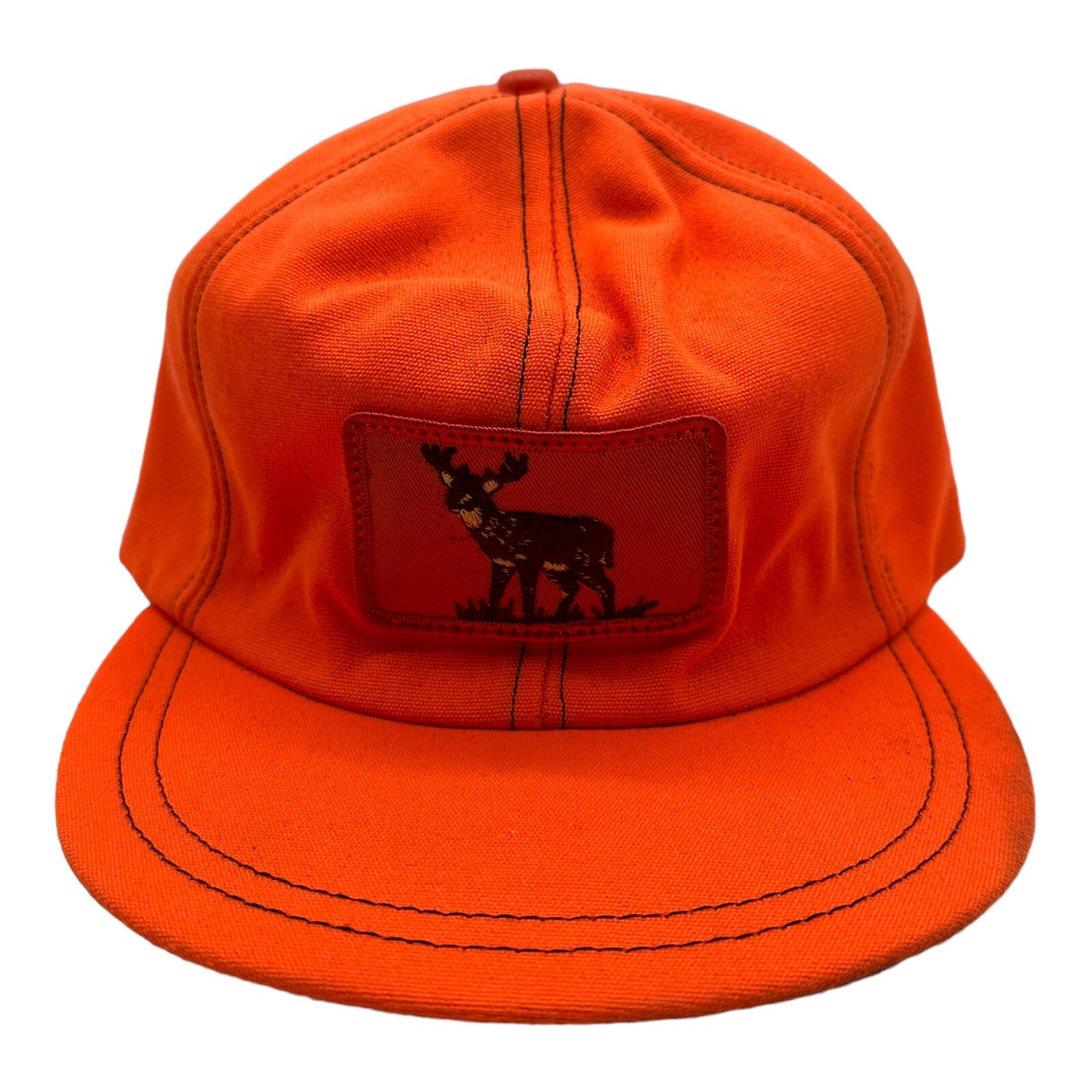 VTG Blaze Orange Foam Hat Hunting Deer Patch Water Repellent Size S USA ...