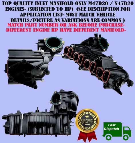 FOR BMW 1 / 5 SERIES X1 X3 2.0D ENGINE INLET / INTAKE AIR MANIFOLD NEW ...