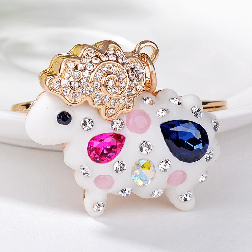Sparkling Animal Keychain Keyring Rhinestone Crystal Charms Cute Bag ...