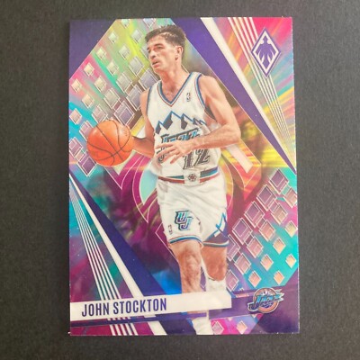 John Stockton 2023-24 Phoenix SSP Color Burst Prizm Card #10 Utah Jazz ...