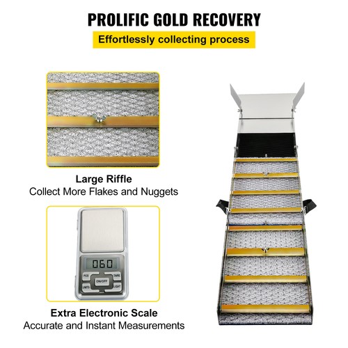 VEVOR 1.3m / 50" Small Sluice Box Fossicking Prospecting Gold and Gems ...