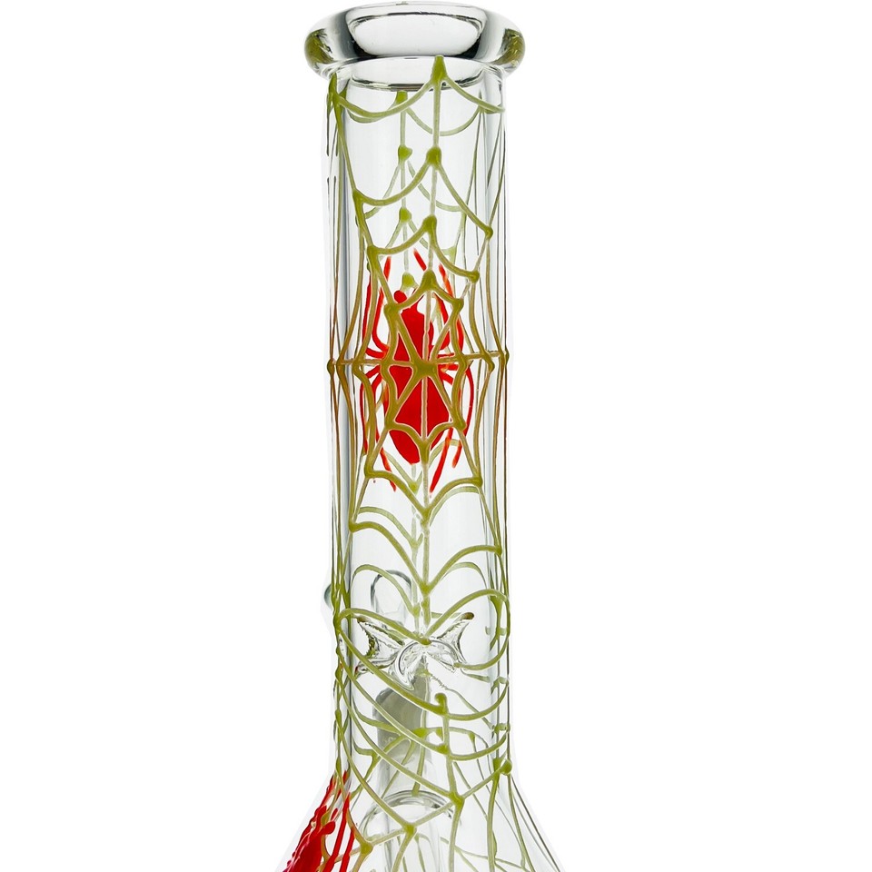 11" Heavy Glass Bongs Luminous Spider Smoking Hookah Water Pipe 14mm ...